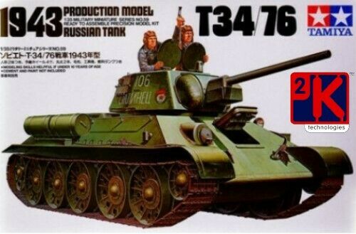 Tamiya 35059 - Russian Tank T34/76 1943 Production Model 1/35 Scale Ki ...